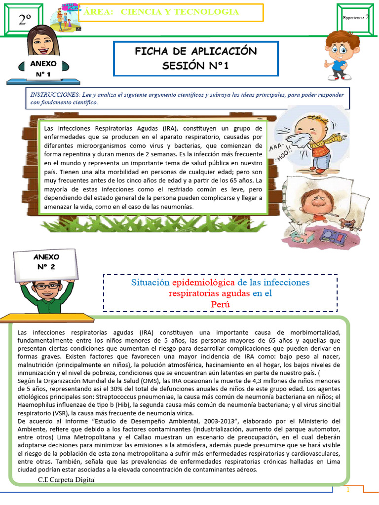 2° FICHA DE APLICACION - SESION 1-SEM.1-EXP.2-CyT-1 | PDF | Virus | Las bacterias