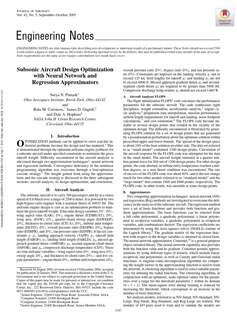 Subsonic Aircraft Design Optimization With Neural Network and ...