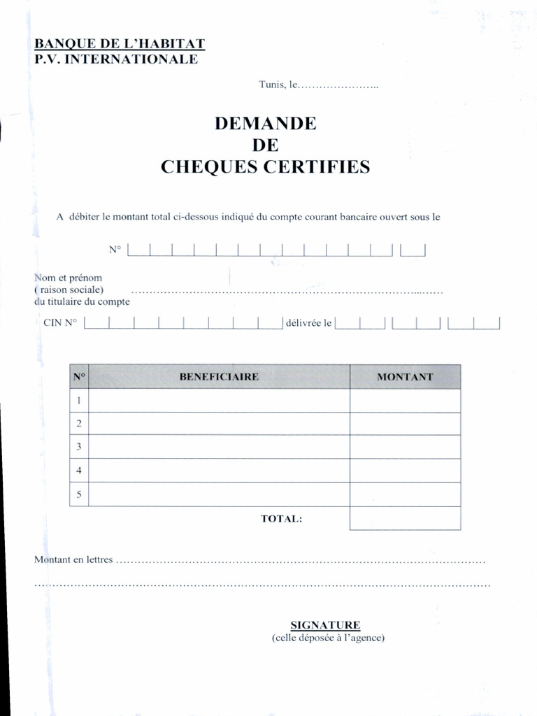 Cheque Certifie | PDF