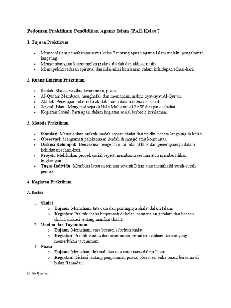 Pedoman Praktikum PAI Tentang Ibadah | PDF