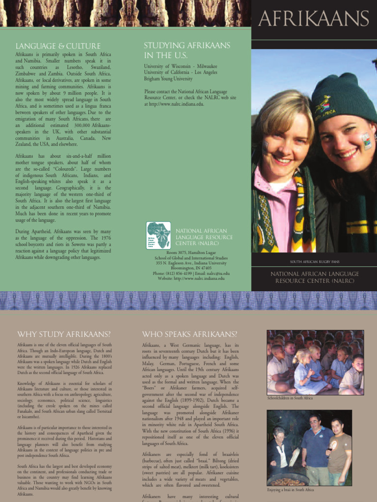 Afrikaans | PDF | South Africa | Human Communication