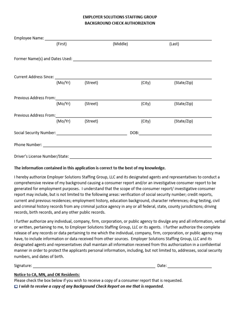 Background Check Authorization | PDF | Credit Score | Credit Bureau