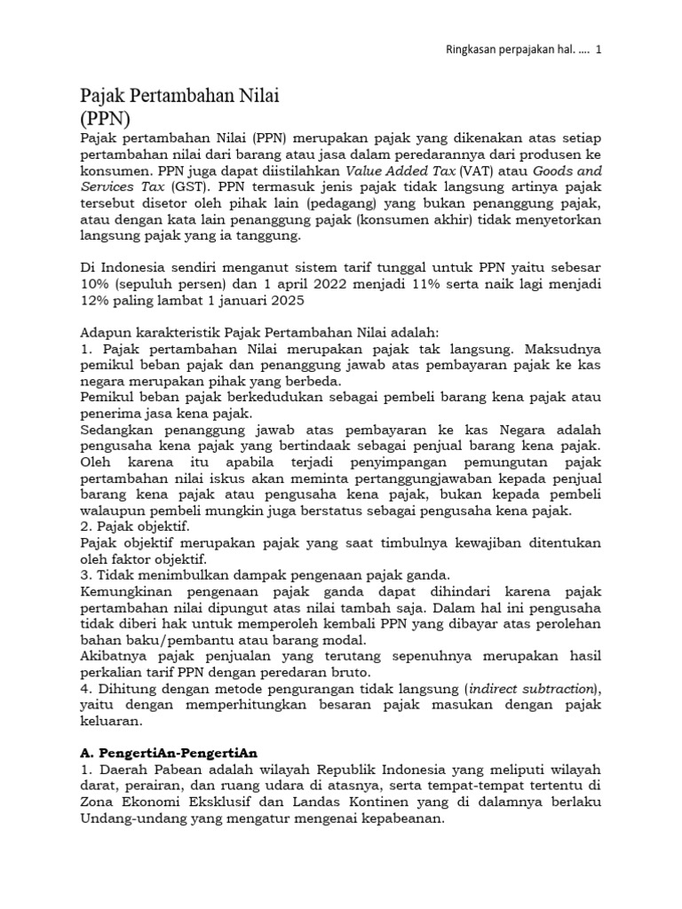 Ringkasan Materi Ke 9 PPN | PDF | Pengelolaan Keuangan & Uang