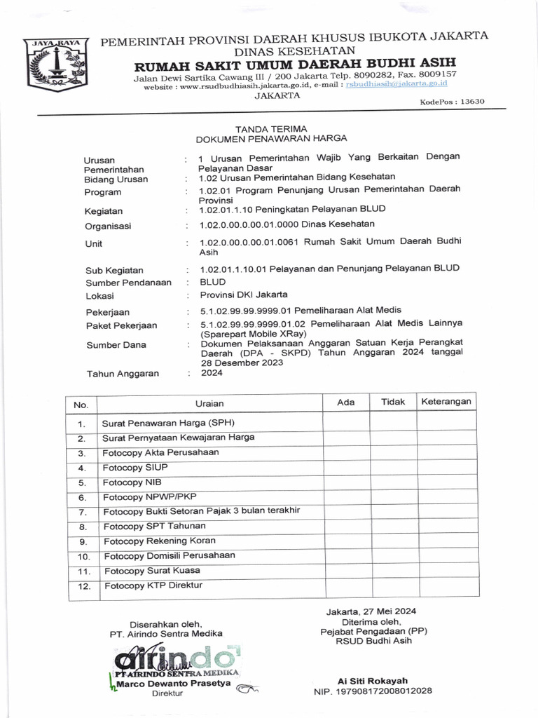 2024 - Sim - Rsud Budhi Asih - Drive | PDF | Pengelolaan Keuangan & Uang