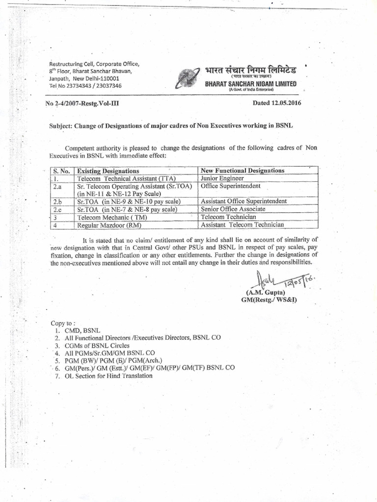 Change of Designation1110001 | PDF