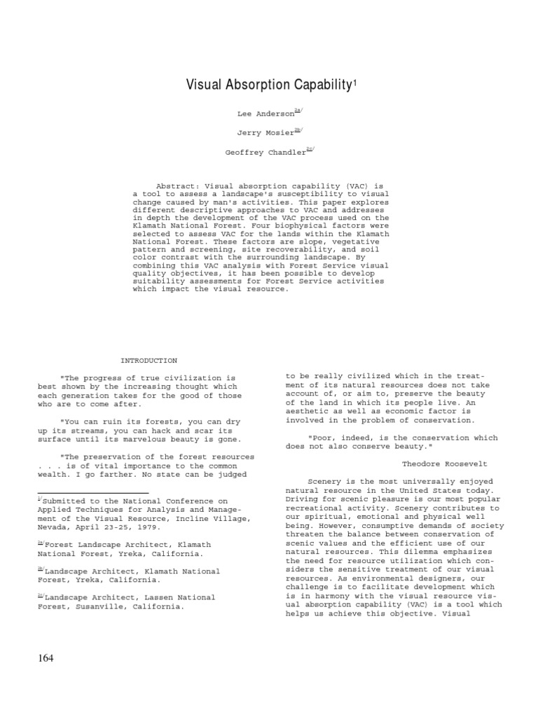 Visual Absorption Capacity | PDF | Landscape | United States Forest Service