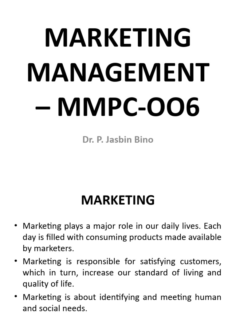 Marketing Management - Mmpc-Oo6 - Block 1 | PDF | Consumer Behaviour | Marketing
