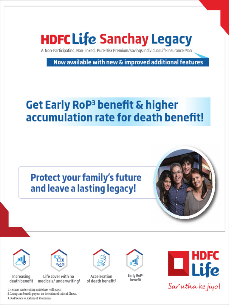 HDFC Life Sanchay Legacy Brochure | PDF | Insurance | Interest
