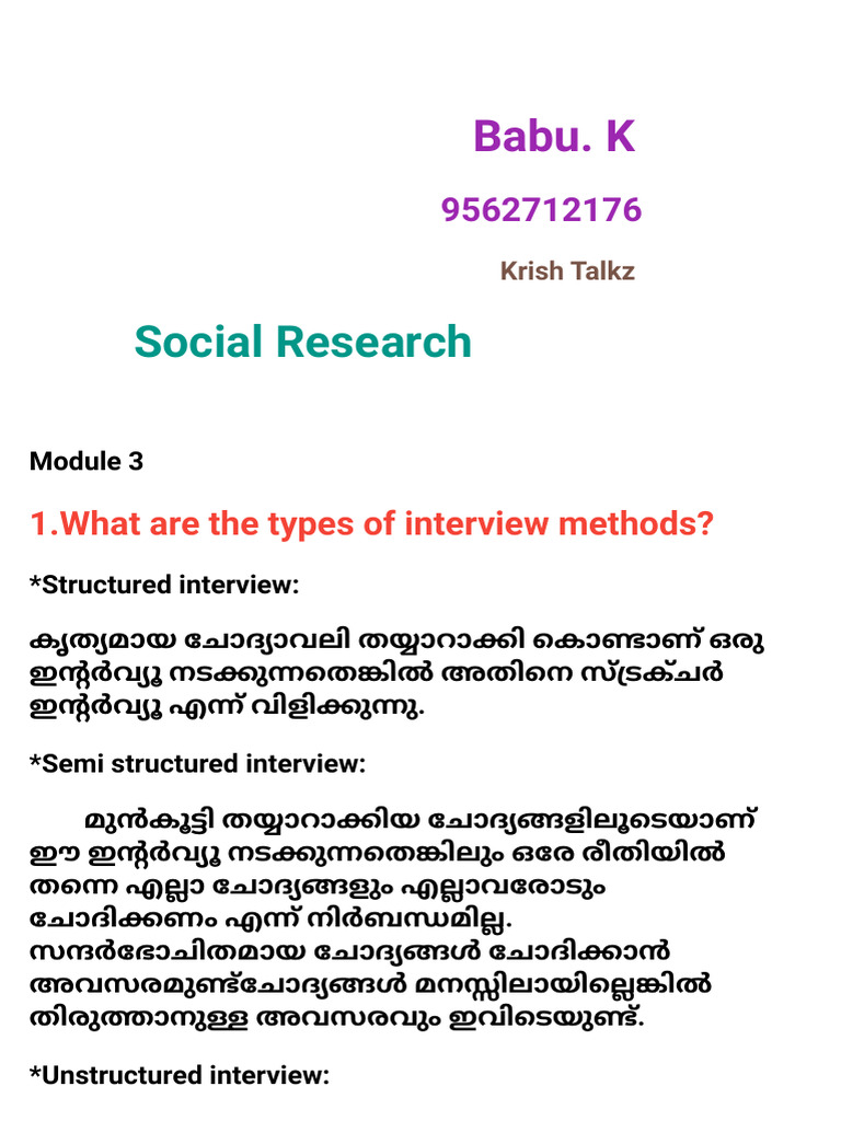 4th Sem Social Research Module. 3 | PDF