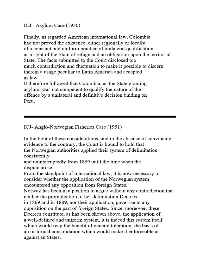 ICJ Caselaws | PDF | International Law | Treaty