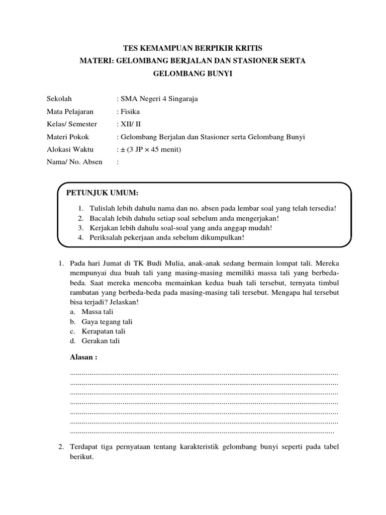 Uji Instrumen 2 | PDF | Sains & Matematika