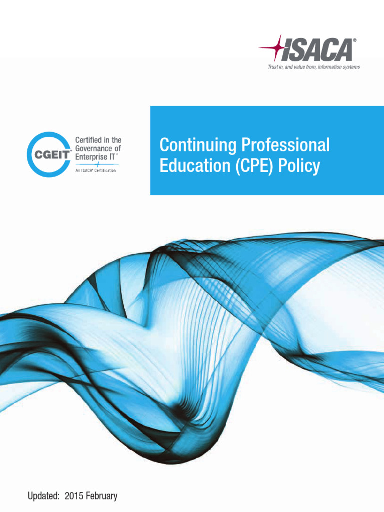 CGEIT CPE Policy | PDF | Certification | Professional Development