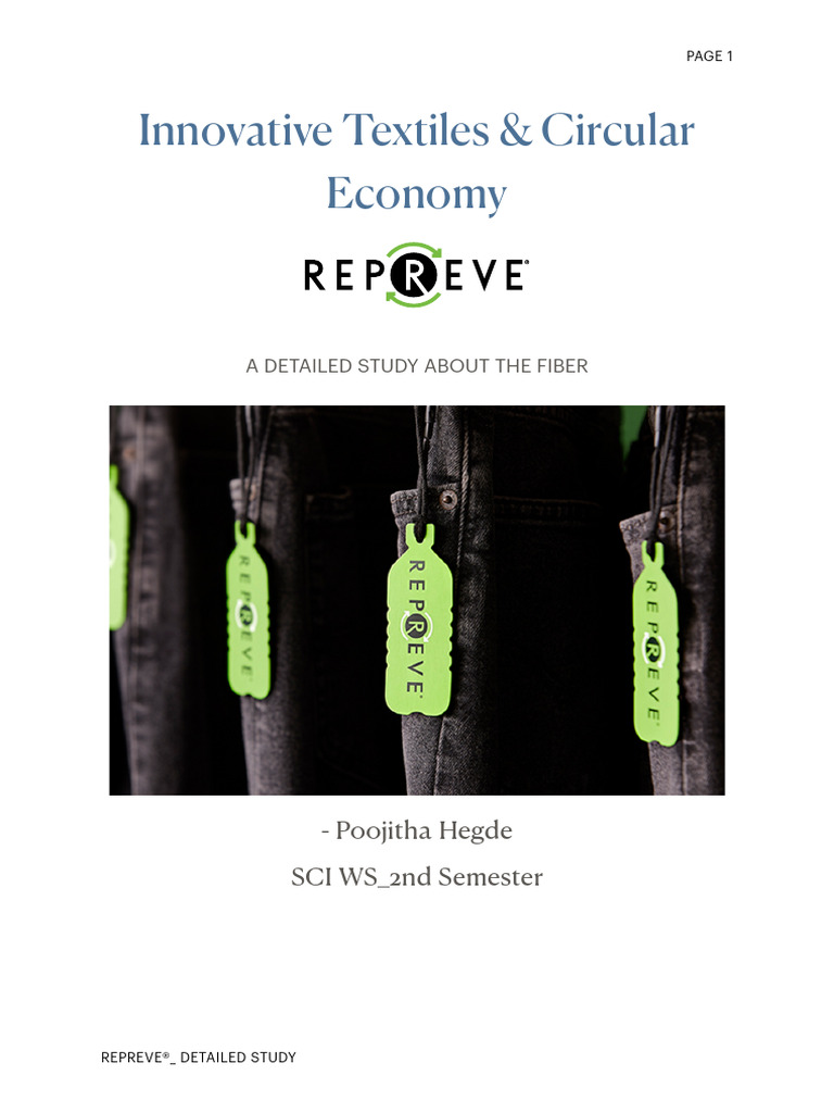 Innovative Textiles & Circular Economy Final Paper - Poojitha Hegde ...