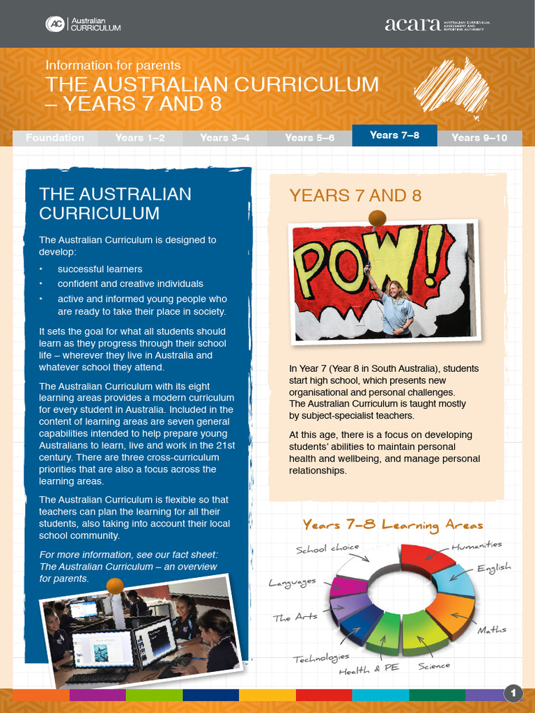 Australian Curriculum Overview: Years 7-8 | PDF | Curriculum | Geometry