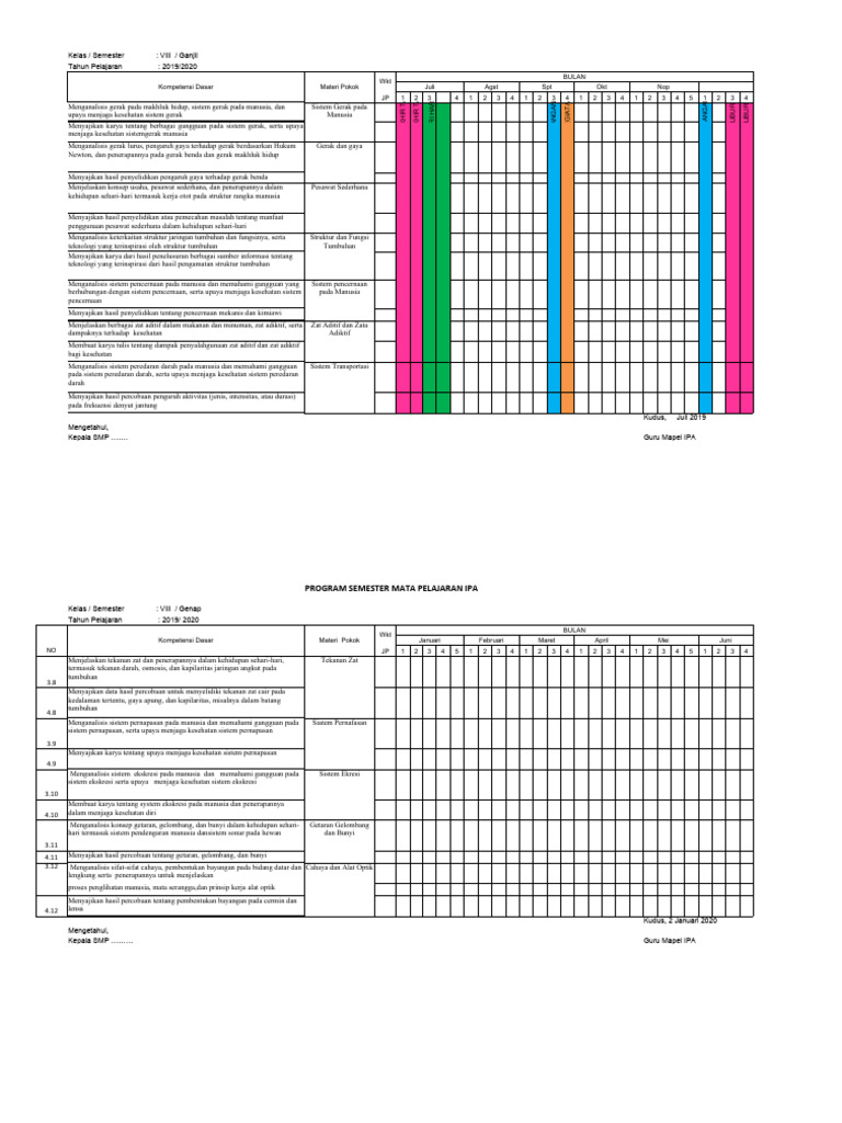 Promes Ipa Klas 8 2018.2019 | PDF