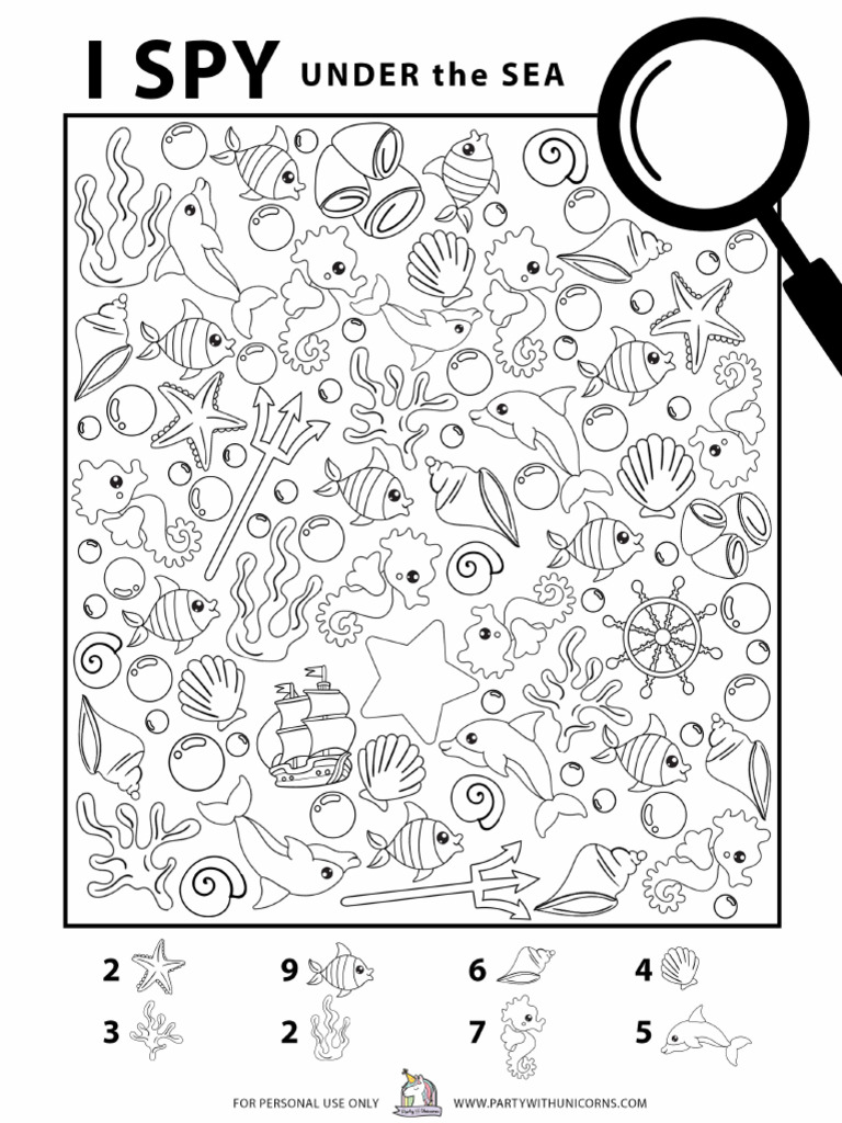 I Spy Game Activity Sheet | PDF