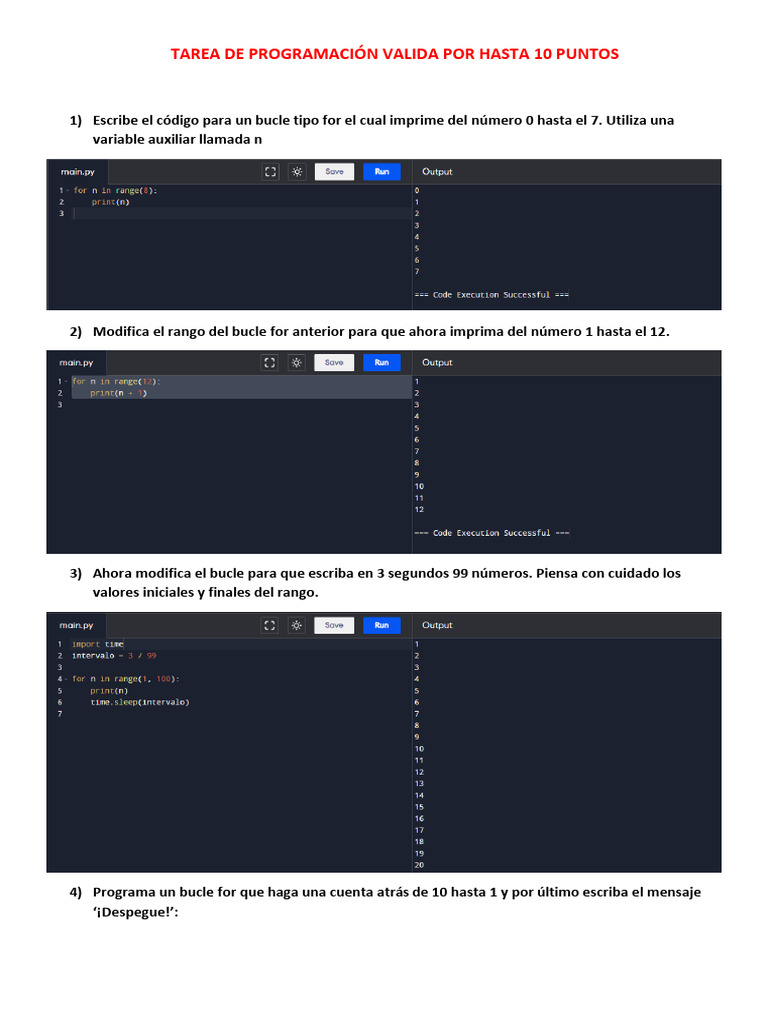 Ejercicios de Bucles en Programación | PDF | Métodos y materiales de enseñanza | Informática