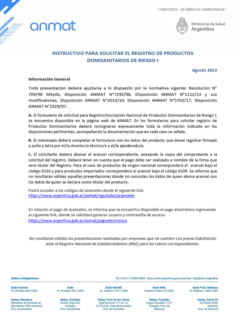 Anmat Instructivo para Solicitar El Registro de Productos ...