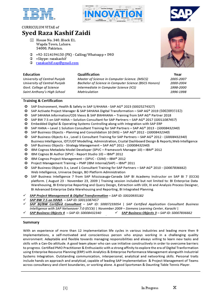 Raza Kashif - 2023 | PDF | Enterprise Resource Planning | Verification ...