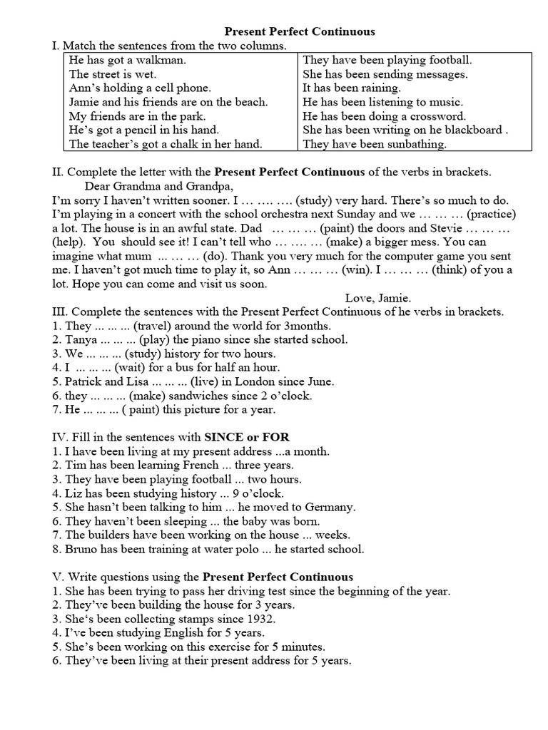 Present Perfect Continuous | PDF