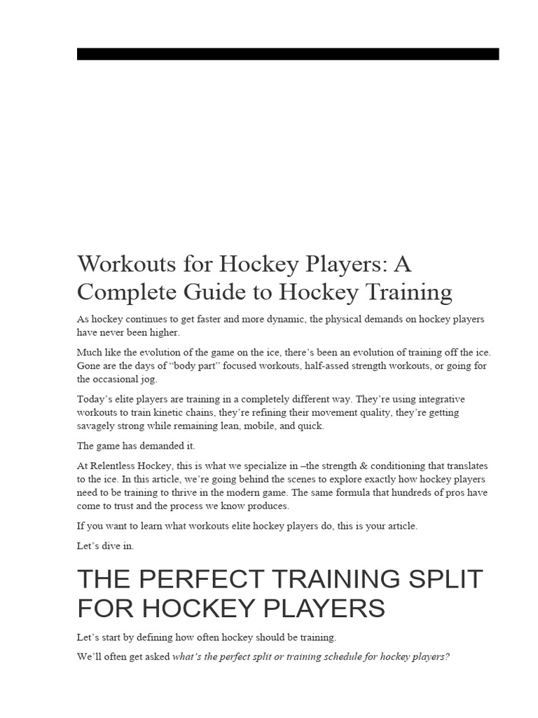 training hockey player | PDF | Physical Exercise