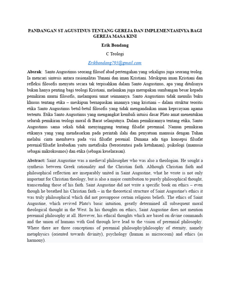 Pandangan Gereja St. Agustinus | PDF