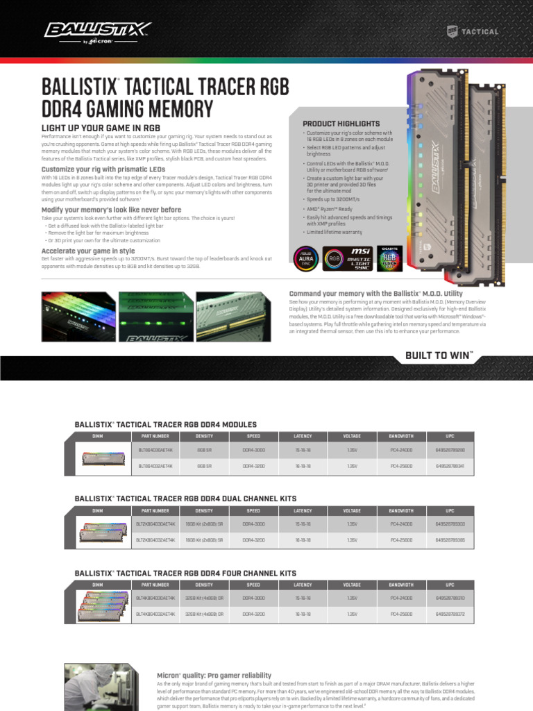 Ballistix Tactical Tracer RGB Productflyer | PDF | Office Equipment ...