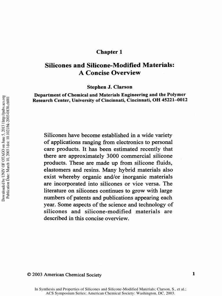 Silicones and Silicone-Modified Materials | PDF | Silicone | Silicon ...