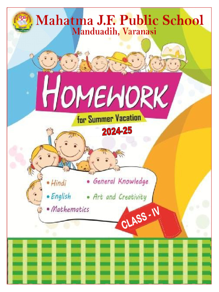 Summer Holiday Homework Class IV | PDF