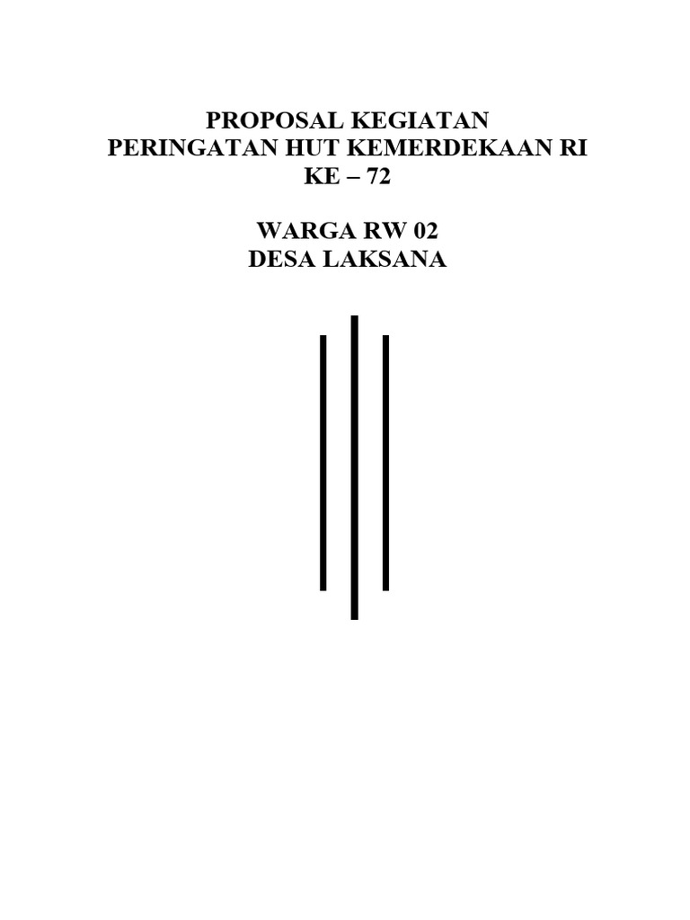 Proposal HUT Kemerdekaan RI ke-72 RW 02 | PDF