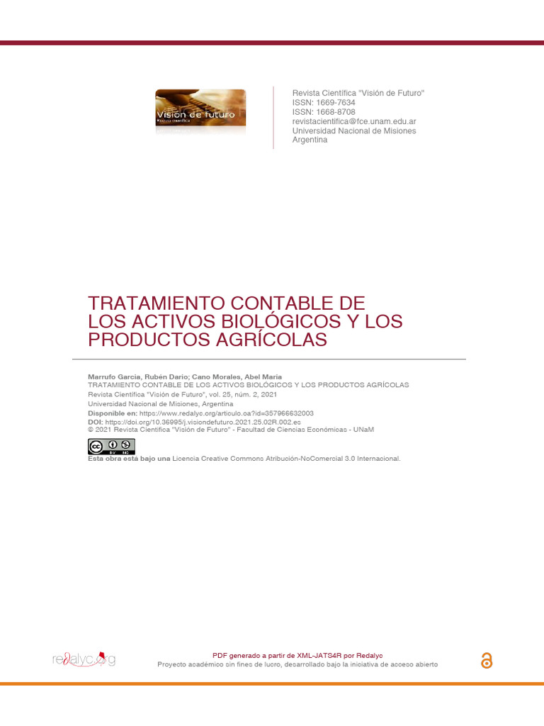 Tratamiento Contable de Los Activos Biológicos Y Los Productos ...