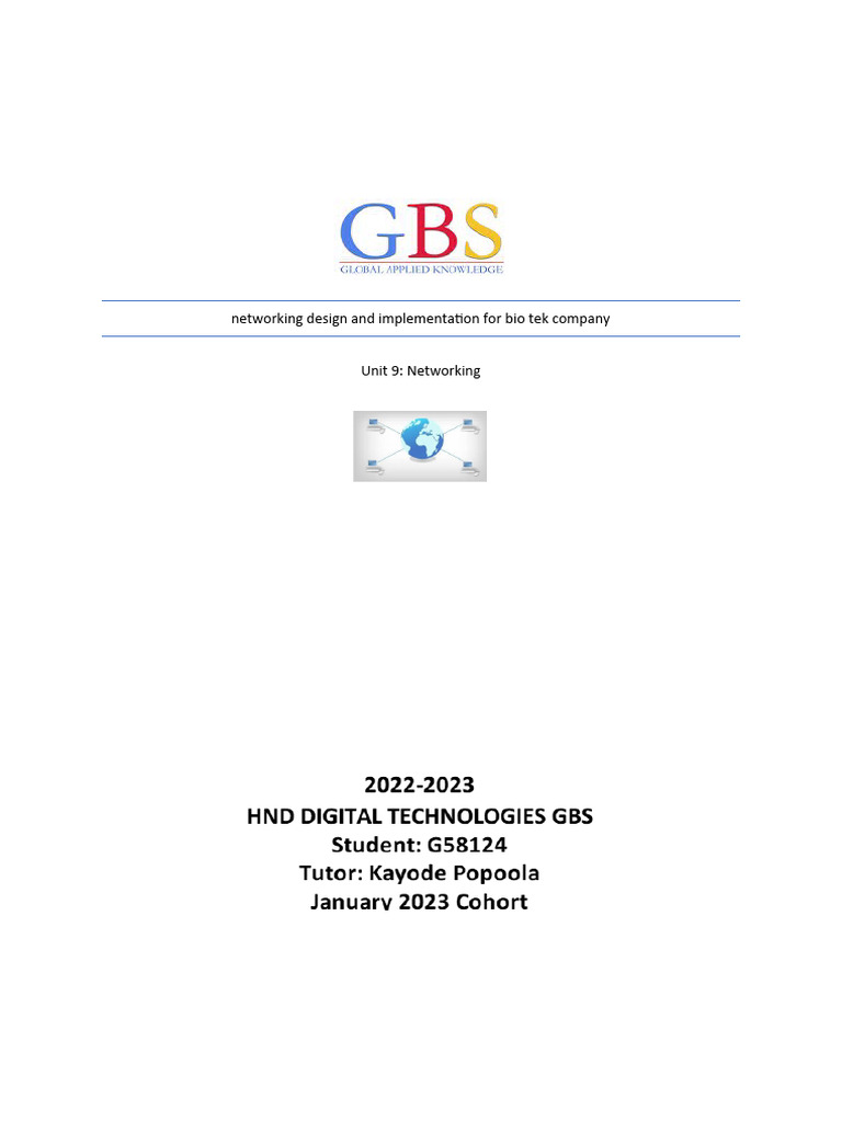 Balalo Norbert Unit 9 Networking - Assignment | PDF | Computer Network ...