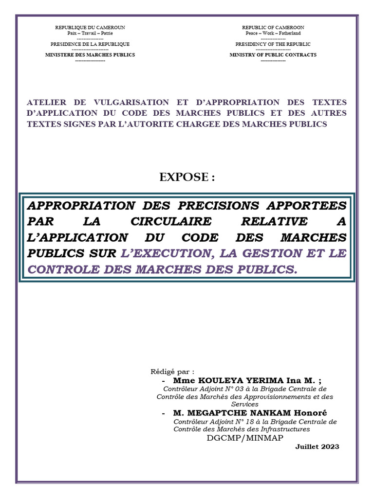 Appropriation du Code des Marchés Publics | PDF | Assurance | Business