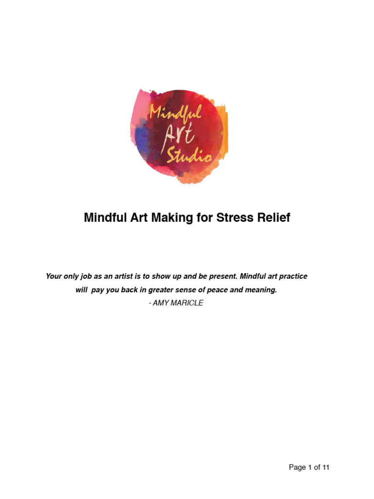 Mindful Art Making For Stress Relief E Book | PDF | Copyright | Thought