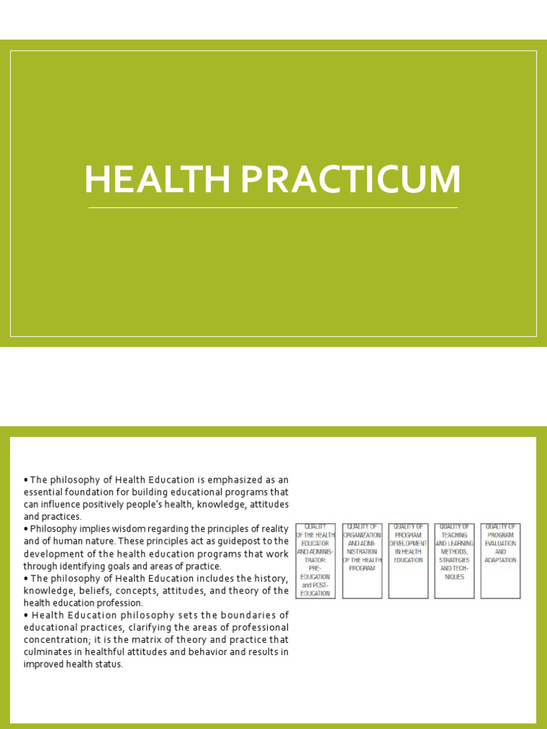 Health and Allied Practicum | PDF | Health Education | Attitude ...
