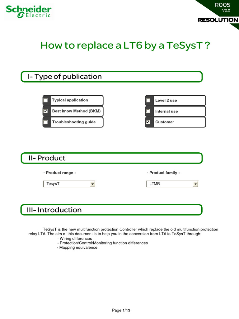 LT6 to TeSysT Relay Replacement Guide | PDF | Programmable Logic ...