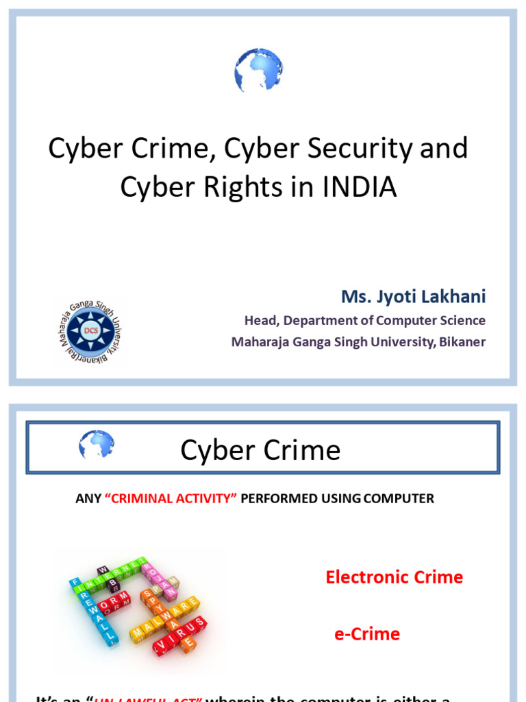 Cyber Crime and Cyber Security by Jyoti Lakhani | PDF | Cybercrime ...