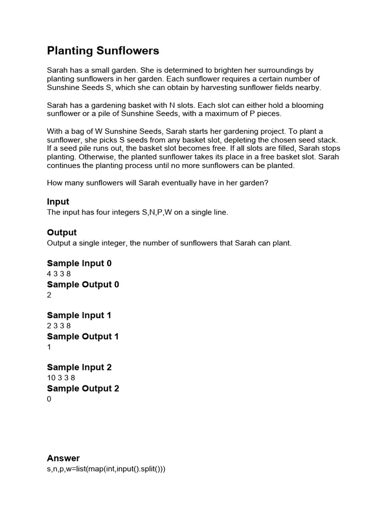 Planting Sunflowers | PDF | Teaching Methods & Materials | Science & Mathematics