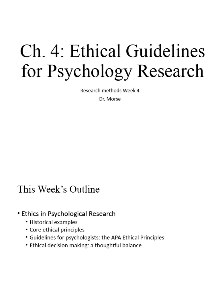 Ethical Guidelines in Psychology Research | PDF | Informed Consent ...