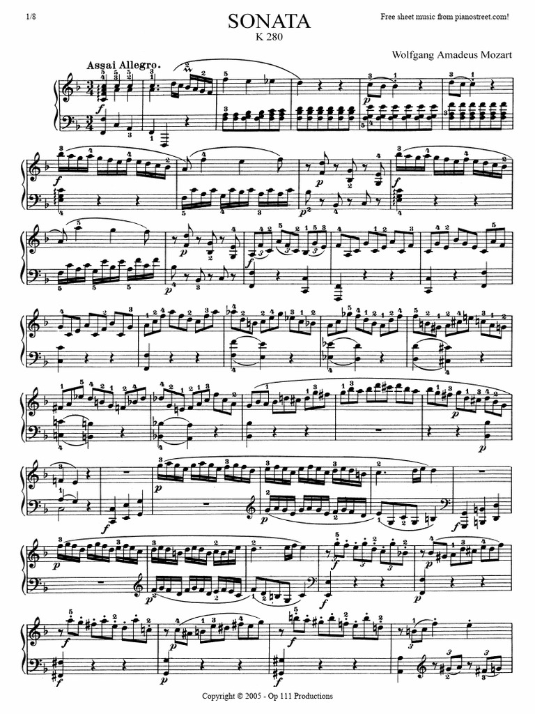 Mozart Sonata k280 | PDF | Language Arts & Discipline