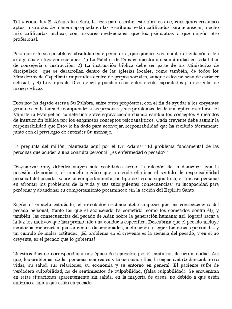 CAPACITADOS PARA RESTAURAR. Jay. E. Adams | PDF | Pecado | Dios