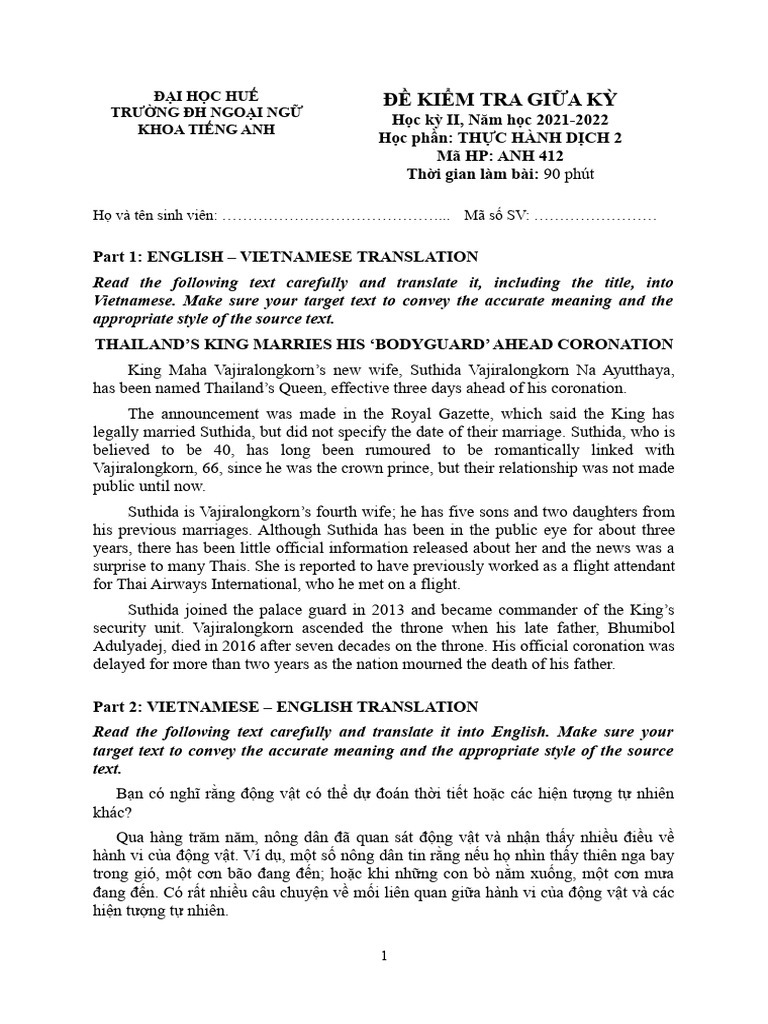 TH Dich 2 Giua Ky Dfsdfs | PDF