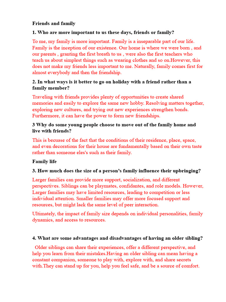 Friends and Family | PDF | Community | Friendship