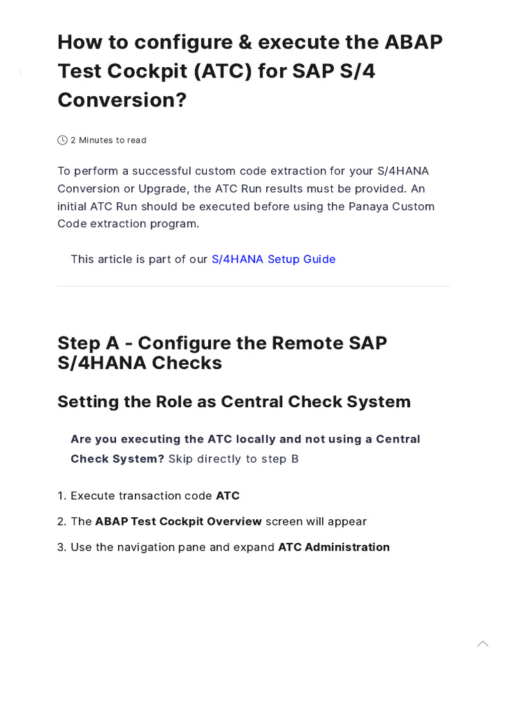 How To Configure & Execute The ABAP Test Cockpit (ATC) For SAP S - 4 ...