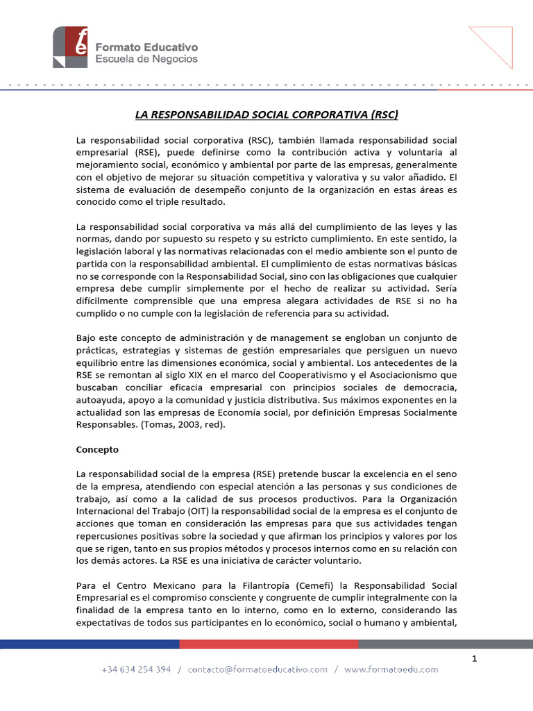 RSC 335.1 Responsabilidad Social Corporativa RSC | PDF ...