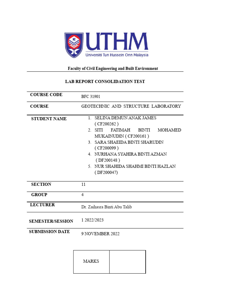 Consolidation Contoh Report | PDF | Soil Science | Soil