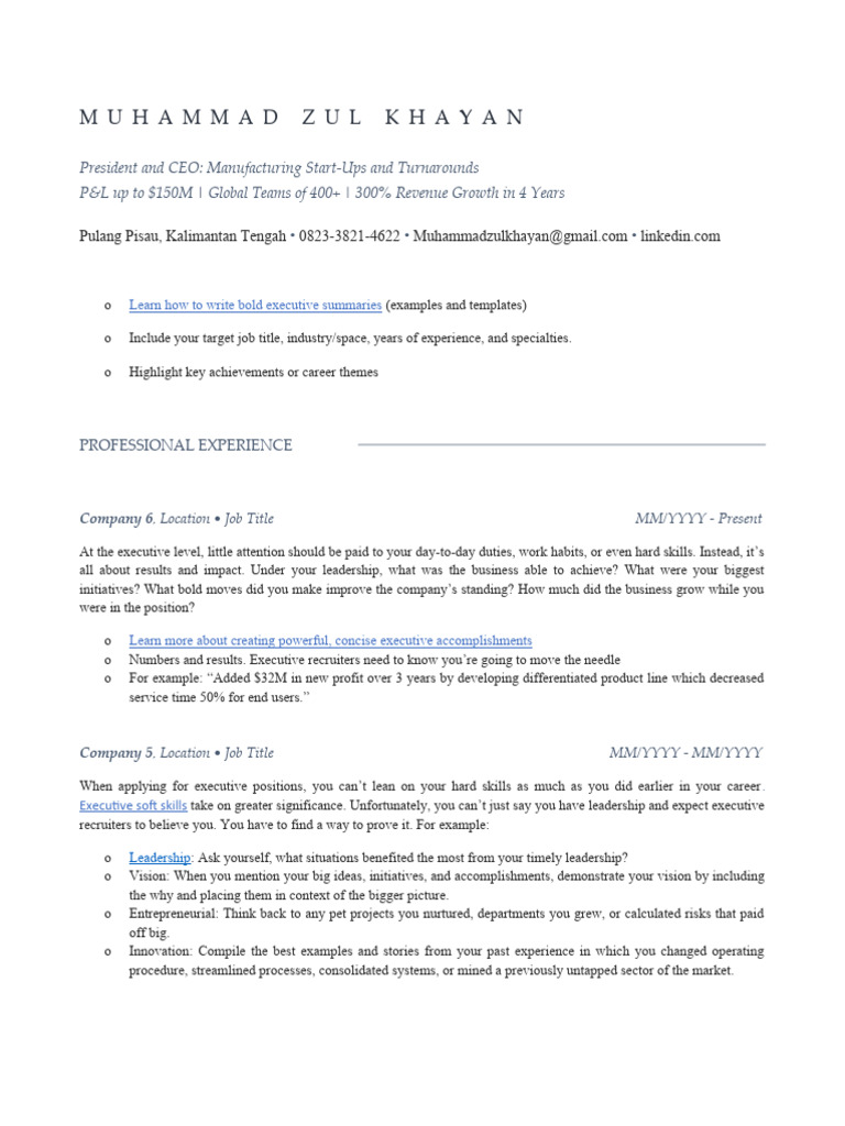 ATS Resume Template Executive Resume 2 1 | PDF | Leadership | Recruitment