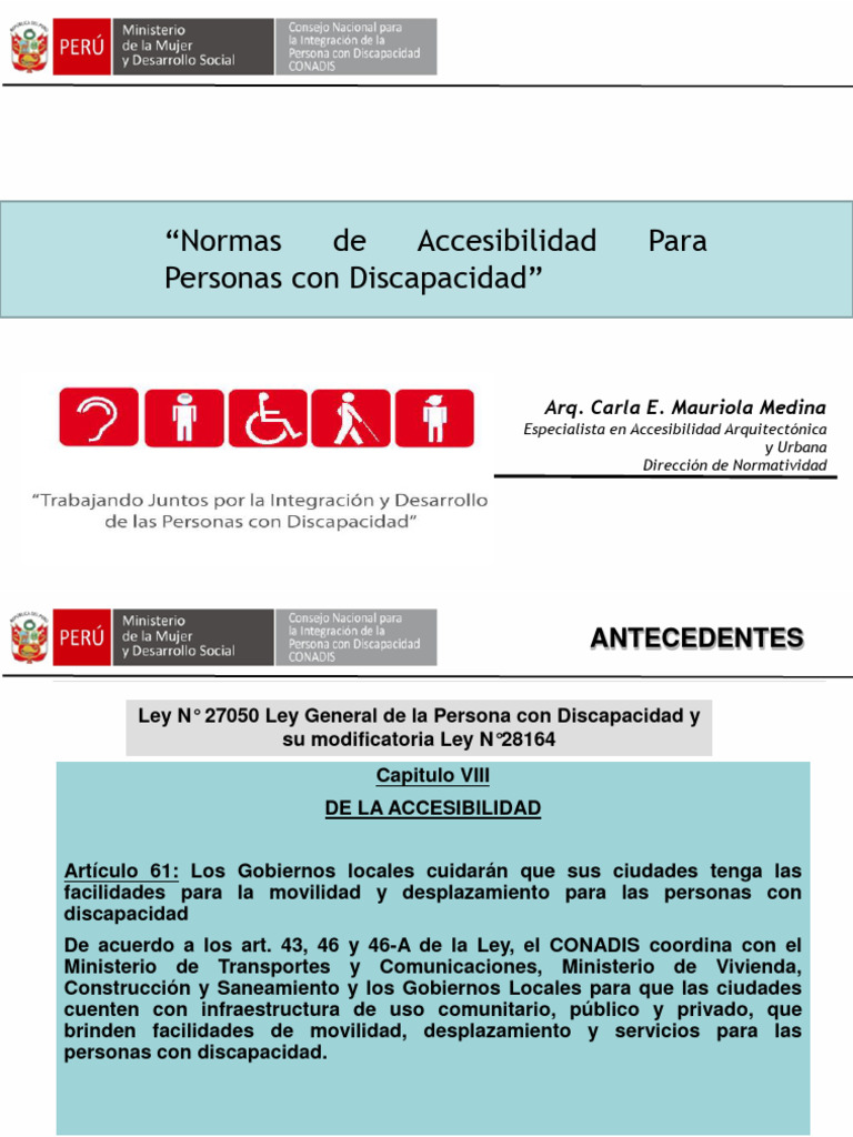 Normas de Accesibilidad - Conadis - 2011 | PDF | Accesibilidad | Invalidez