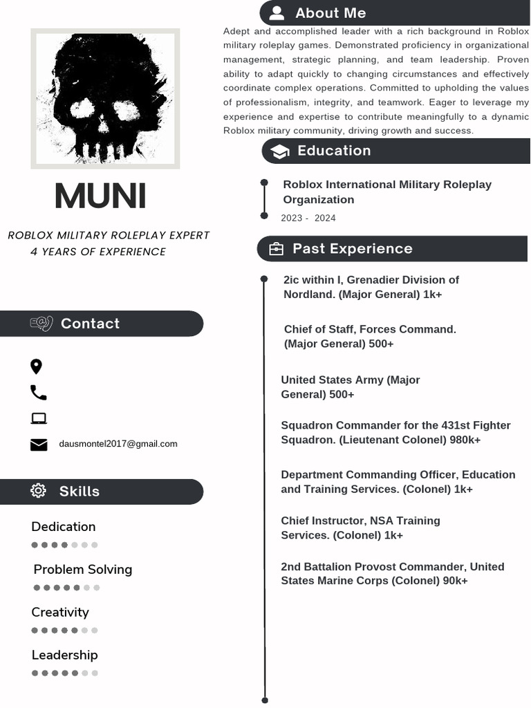 Roblox Military Roleplay Leadership Resume | PDF | History