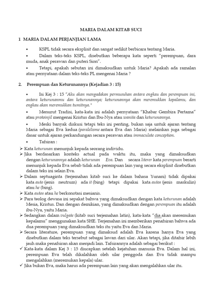 Maria Dalam Kitab Suci | PDF